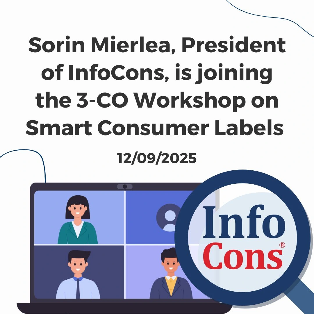 Sorin Mierlea , President of InfoCons Consumer Protection , is joining the 3-CO Workshop on ...